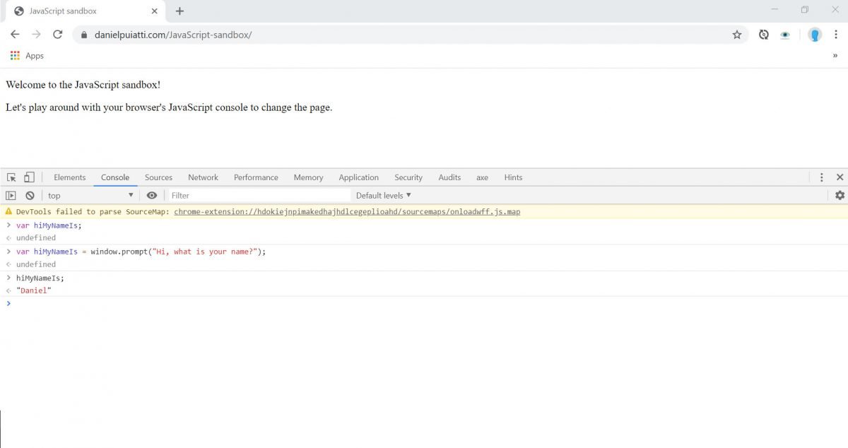 Writing Javascript Code In Your Web Browsers Developer Console